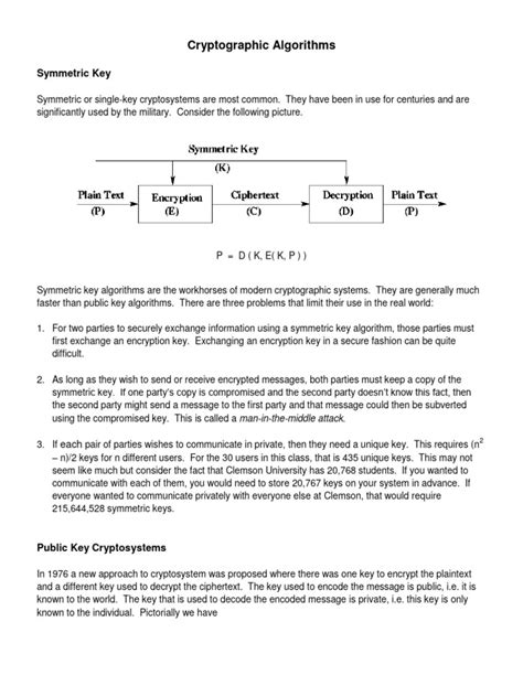 Cryptographic Algorithms Pdf Cryptography Key Cryptography