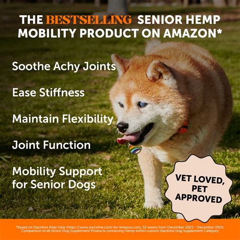 Peanut Butter Flavor Hemp Hip And Joint Health Chews For Senior Dogs