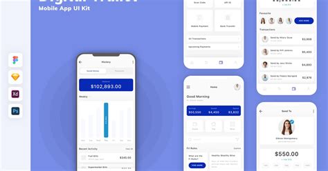 Digital Wallet Mobile App Ui Kit Ux And Ui Kits Ft Digital And Financial Envato