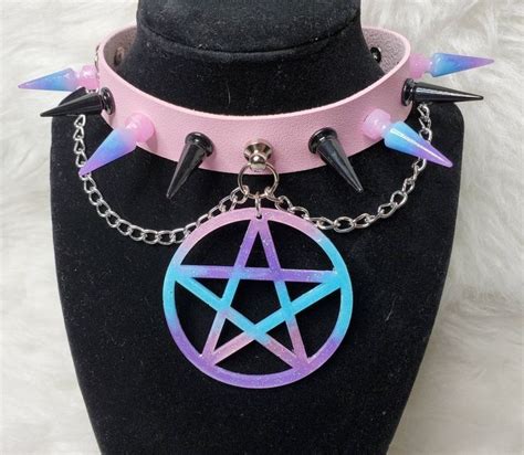 Ritual Custom Spiked Choker With Chains Custom Choker Spike Choker