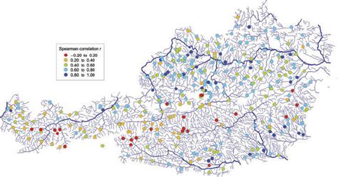 Spatial Distribution Of Spearman S Correlation Coefficient Between