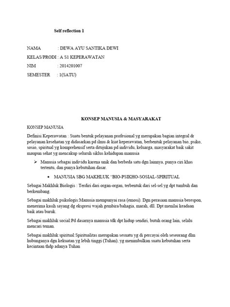 Self Reflection 1 Absen 7 Dewa Ayu Santika Dewi Pdf
