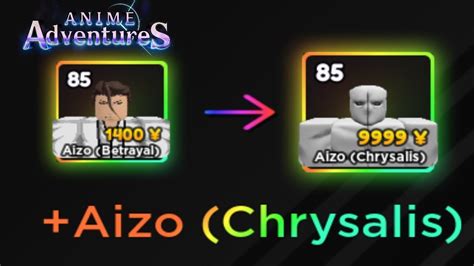 Lvl 95 Shiny Aizen Chrysalis Showcase In Anime Adventures Youtube