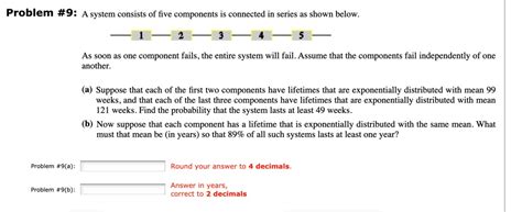 problem 9 a system consists of five components is connected in series