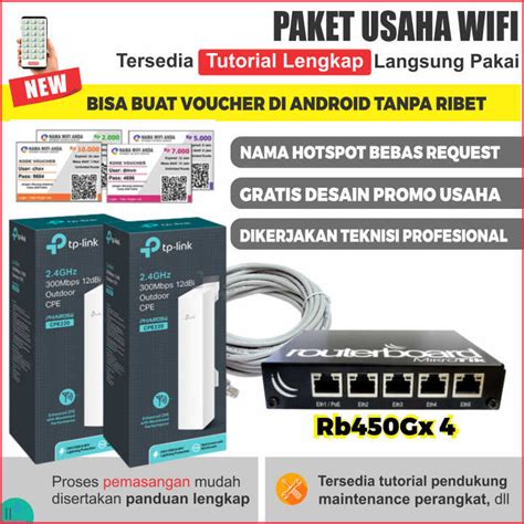 Paket Usaha Wifi Rt Rw Net Mikrotik RB450Gx4 Kombinasi 2 Buah CPE220