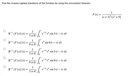 Solved Find The Inverse Laplace Transform Of The Function By