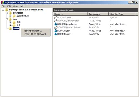 Svn Administrator Privileges In Visualsvn Server Stack Overflow
