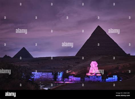 Giza Egypt December 24 2023 The Pyramids And The Sphinx In The