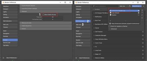 Addons Extensions Completely Blank Basics Interface Blender