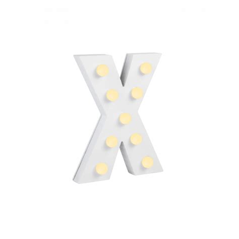 Świecąca Litera Led X Light Letter Drewniana Biała 17x12 Cm V Imprezy I Urodziny