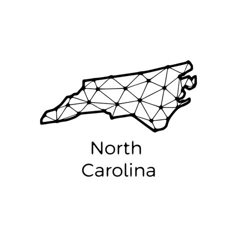 Premium Vector North Carolina State Map Polygonal Illustration Made