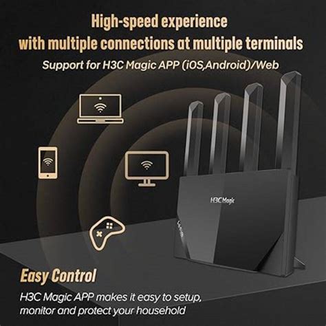 H3C Magic NX15 Gigabit Wi Fi 6 Dual Band Wireless Router 1500MBPS UK Plug Stereoscopic Heat