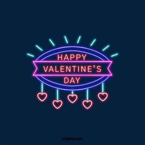 해피 발렌타인 데이 사랑 일러스트 네온 발렌타인 데이 마음 사랑 네온 불빛 Png 일러스트 및 Psd 이미지 무료 다운로드 Pngtree