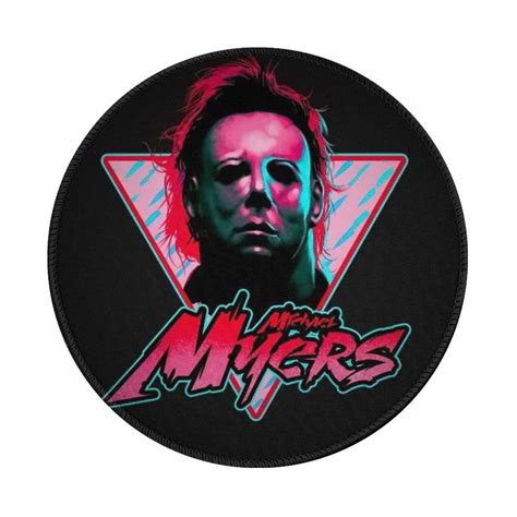 Michael Myers Halloween Non Slip Rubber Base Mouse Mat 8 Inch Round Mouse Pad With Stitched Edge
