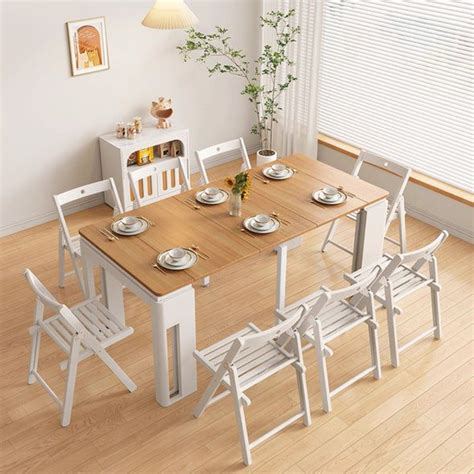 Modern Extendable Dining Table With 4 Marble Leaves And Storage Sideboard Cabinet In 2025