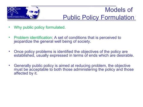 Models Of Public Policy Formulation Ppt