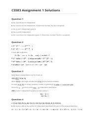CS583 Assignment 1 Solutions Pdf CS583 Assignment 1 Solutions