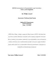 Eet L Unit Labassignmentpart Docx Eet Introduction To