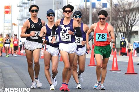 明大スポーツ新聞部 20240218 競走部 日本選手権・20キロ競歩 1、2枚目： 近藤岬 （理工2＝十日町） 3、4枚目