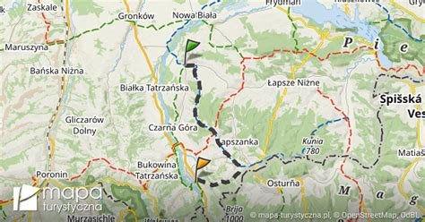 Trasa Trybsz Jurgów mapa turystyczna pl