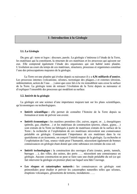 SOLUTION Introduction La G Ologie Studypool