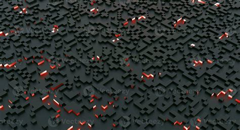 Glowing Pixel Cube Texture Background Pixel Pattern Geometric Dark