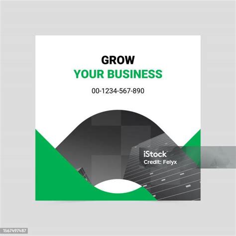 그린 모던 비즈니스 소셜 미디어 커버 템플릿을 성장시키세요 소셜 미디어 템플릿에 대한 스톡 벡터 아트 및 기타 이미지 소셜 미디어 템플릿 설계도 디자인 Istock