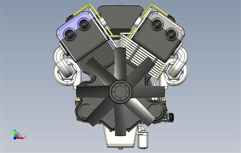汽车发动机 V8涡轮增压柴油机模型3d图纸step格式step模型图纸下载 懒石网
