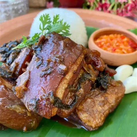 Thai Braised Pork Belly Recipe With Pickled Mustard Greens