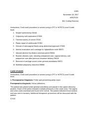 MRCP220 CODINGEXERCISE W4 Docx 100 November 19 2017 MRCP220 W4