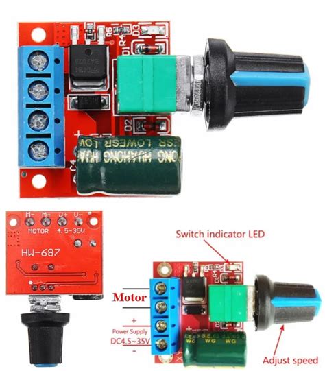 HW 687 5A Mini DC Motor PWM Speed Controller Module In Pakistan