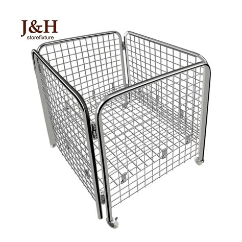 Supermarket Retail Metal Wire Display Dump Bin Square Metal Wire Dump