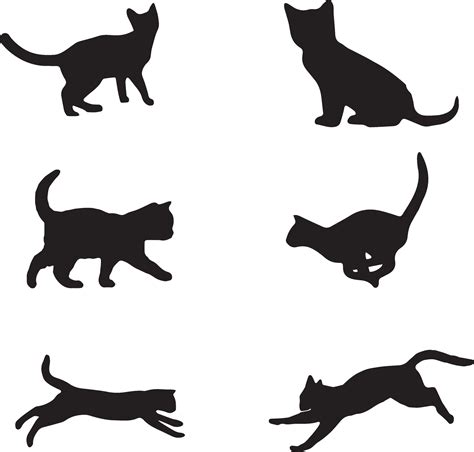 Running Cat Vector Silhouette 25749699 Vector Art At Vecteezy