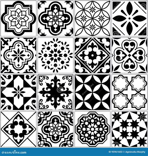 Vector картина плитки мозаика Лиссабона флористическая
