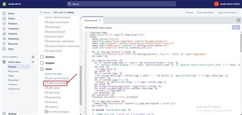 how to edit header in shopify store
