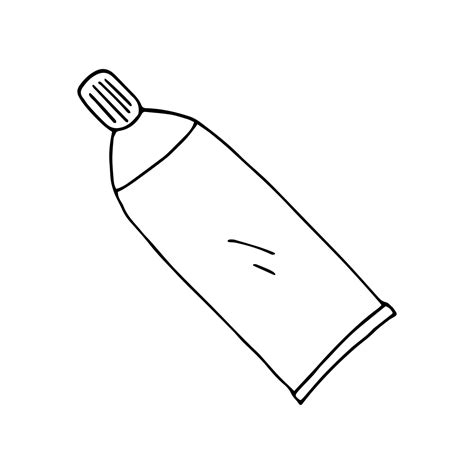 Toothpaste Doodle Vector Illustration Isolated On White Background