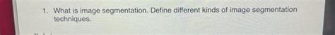 Solved What Is Image Segmentation Define Different Kinds Of Chegg