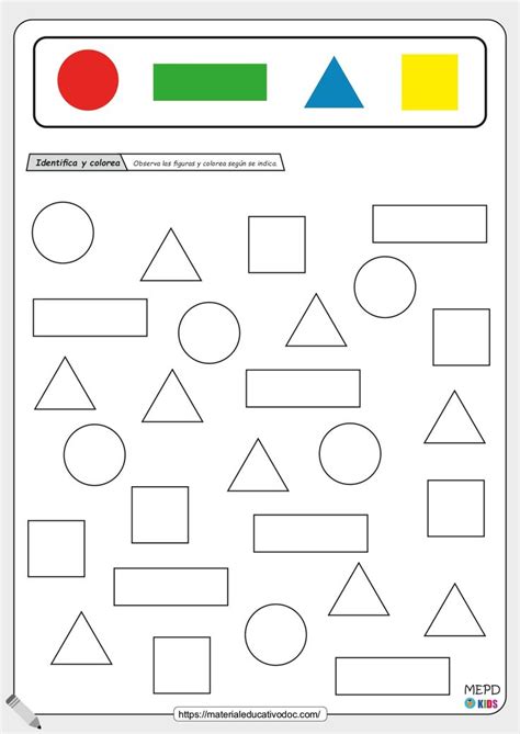 Actividades Divertidas Con Figuras Geométricas Traza Y Colorea