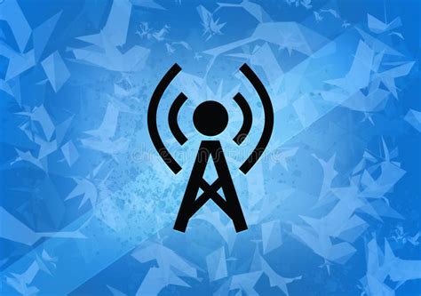 Network Aesthetic Abstract Icon On Blue Background Stock Illustration