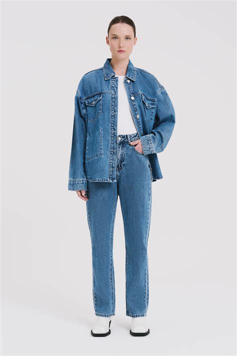 Organic Denim Jacket Mid Wash Plainjanes