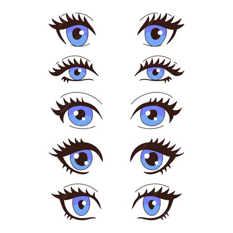 Ilustração Desenhada à Mão Dos Desenhos Animados Dos Olhos Azuis