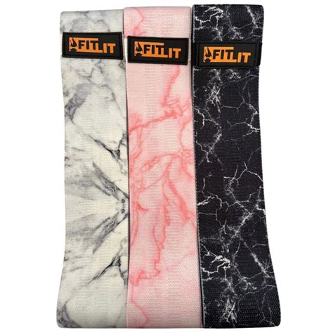 Marble Fabric Hip Fitness Resistance Glute Bands Set Of 3 Fitlit