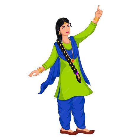 Premium Vector Indian Punjabi Woman Dancing Bhangra For Baisakhi And