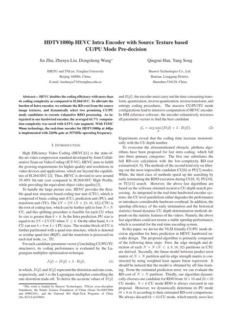 Pdf Hdtv1080p Hevc Intra Encoder With Source Texture Based Cupu Mode