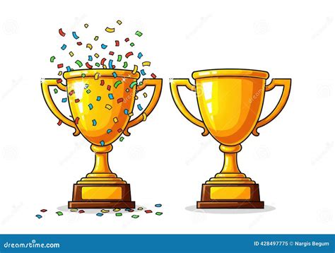 Set Of Golden Trophies Isolated On White Background Royalty Free