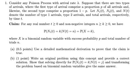 Consider Any Poisson Process With Arrival Rate λ