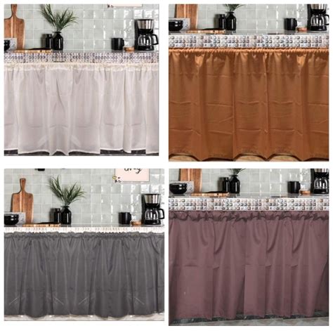 Plain Kitchen Sink Curtain Lababo Standard Size 60 X30 Inches ⭐