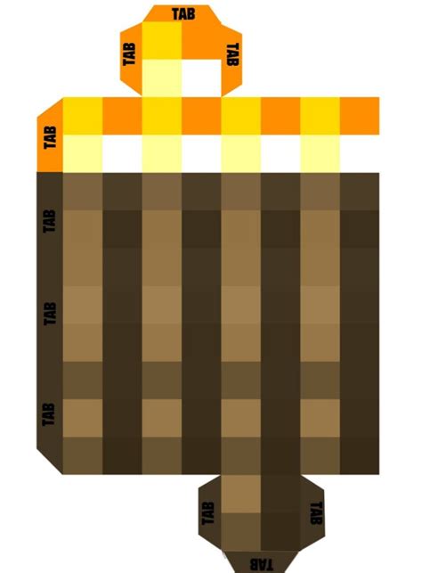 Minecraft Torch Template Minecraft Printables Papercraft Minecraft
