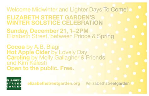 Past Events Elizabeth Street Garden