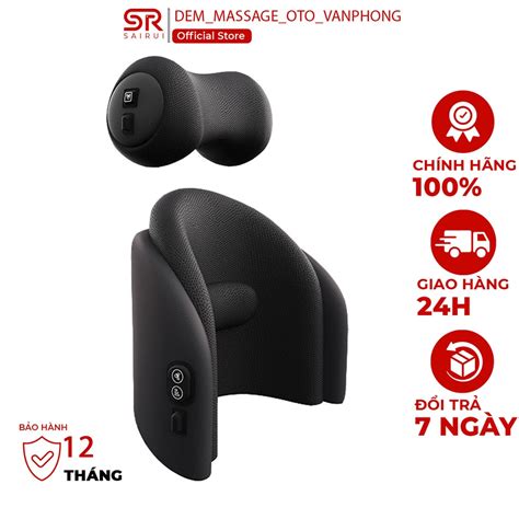 Combo Gối Và Đệm Tựa Massage Chườm Nóng Ô Tô Văn Phòng Cao Su Non 6
